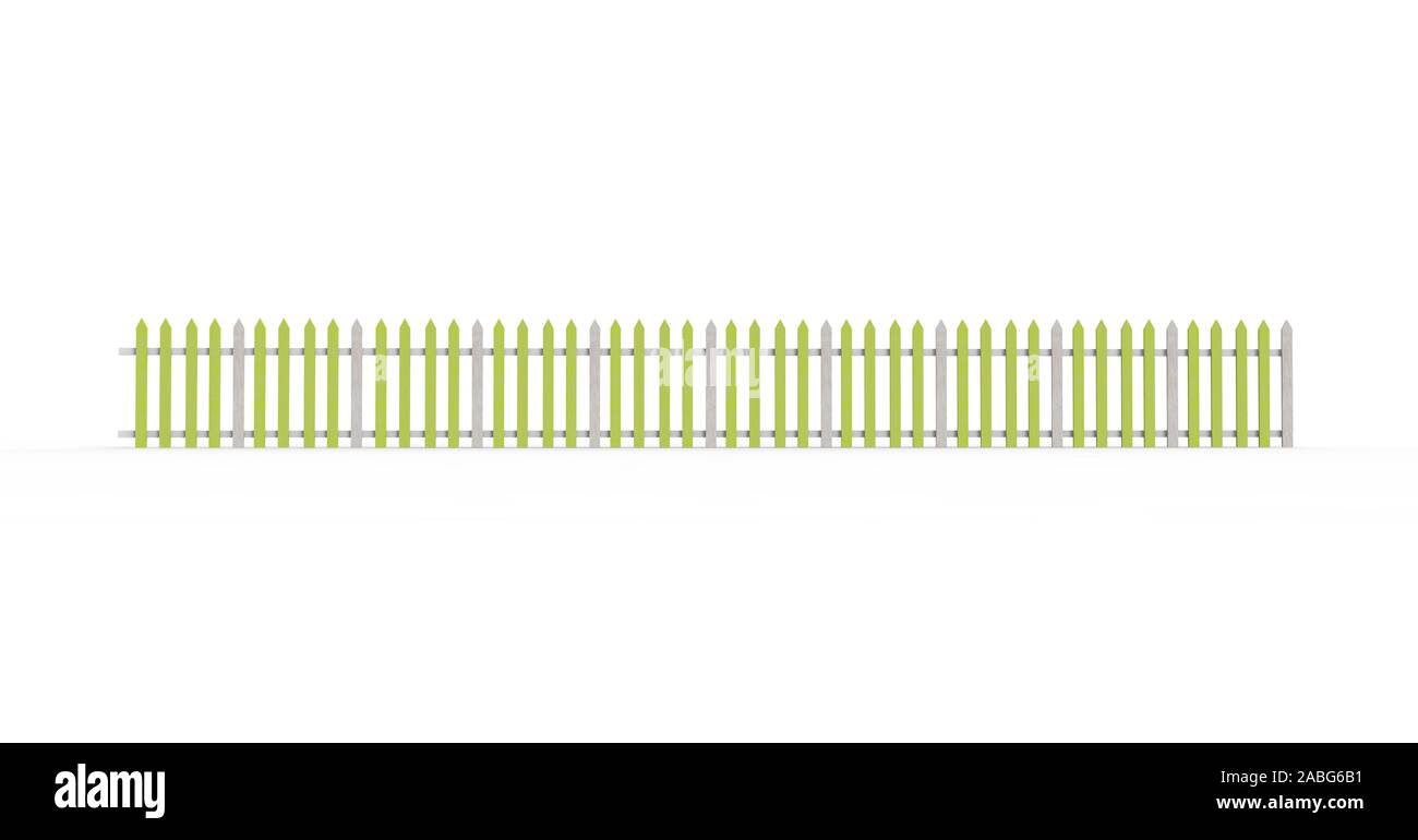 Fence isolated on White 3D Rendering Stock Photo - Alamy