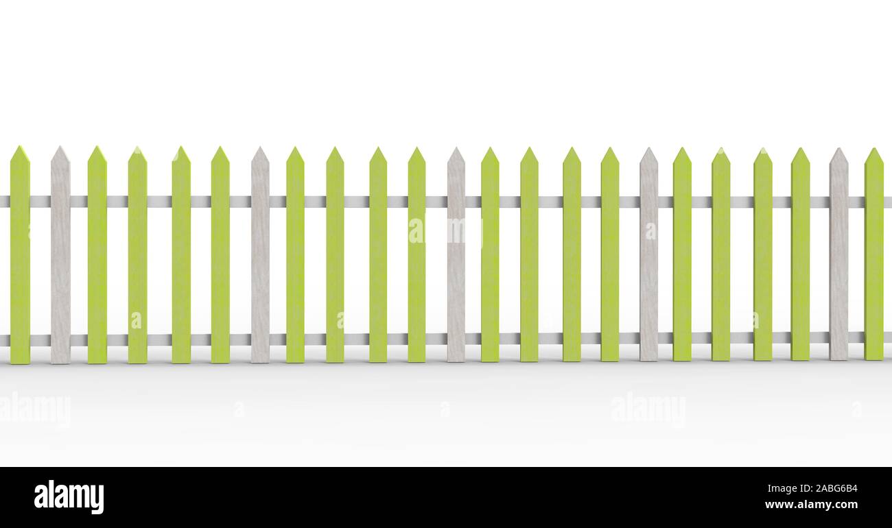 Fence isolated on White 3D Rendering Stock Photo - Alamy