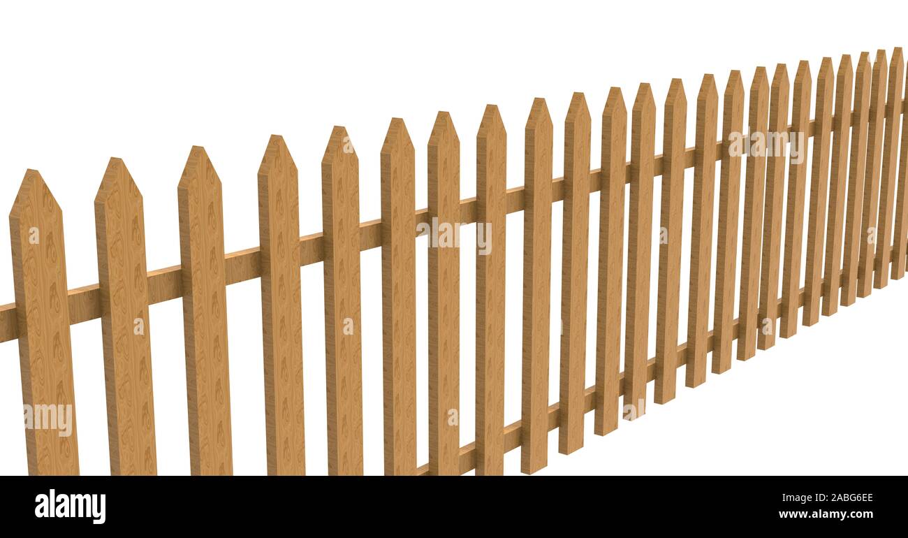 Fence isolated on White 3D Rendering Stock Photo - Alamy