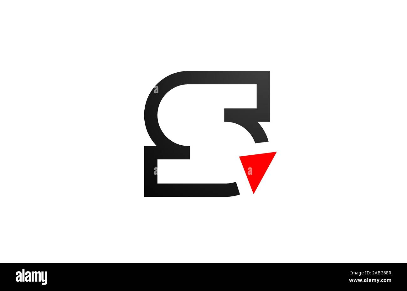 triangle black and white letter S alphabet logo design icon for ...