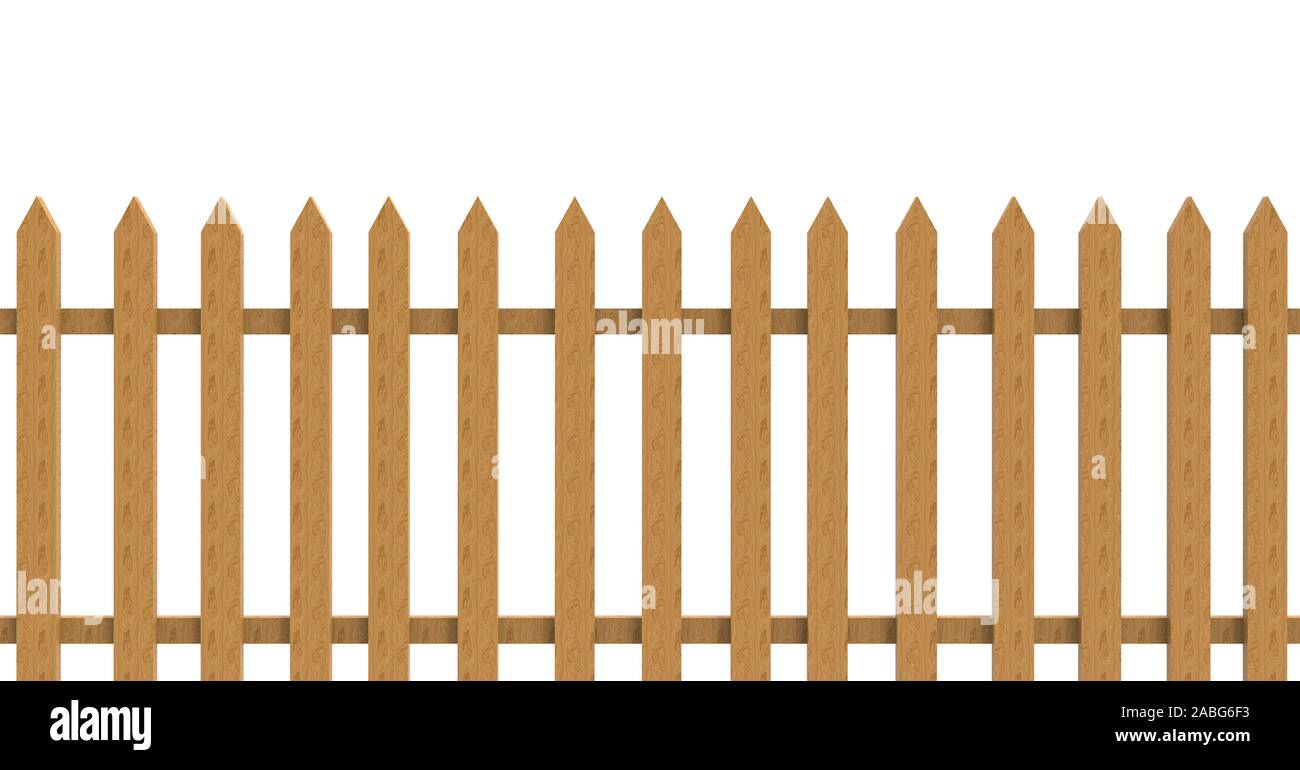 Fence isolated on White 3D Rendering Stock Photo - Alamy