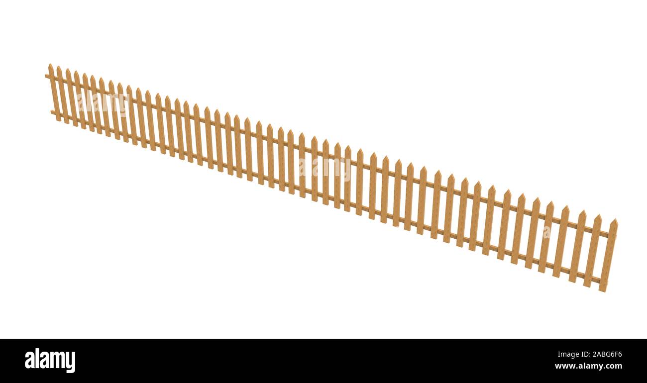 Fence isolated on White 3D Rendering Stock Photo - Alamy