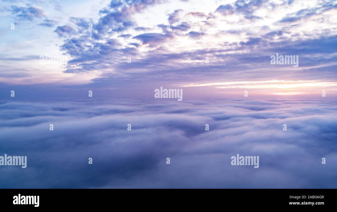 Flying over snow town hi-res stock photography and images - Alamy