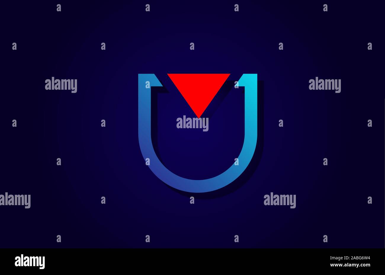 red and blue letter U alphabet logo design icon for business. Suitable ...
