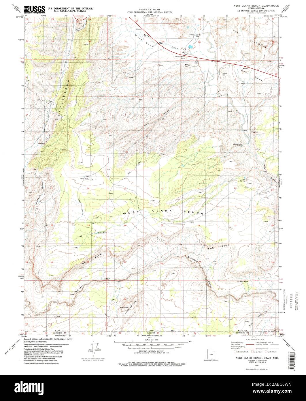 UT West Clark Bench 252699 1981 24000 Restoration Stock Photo - Alamy