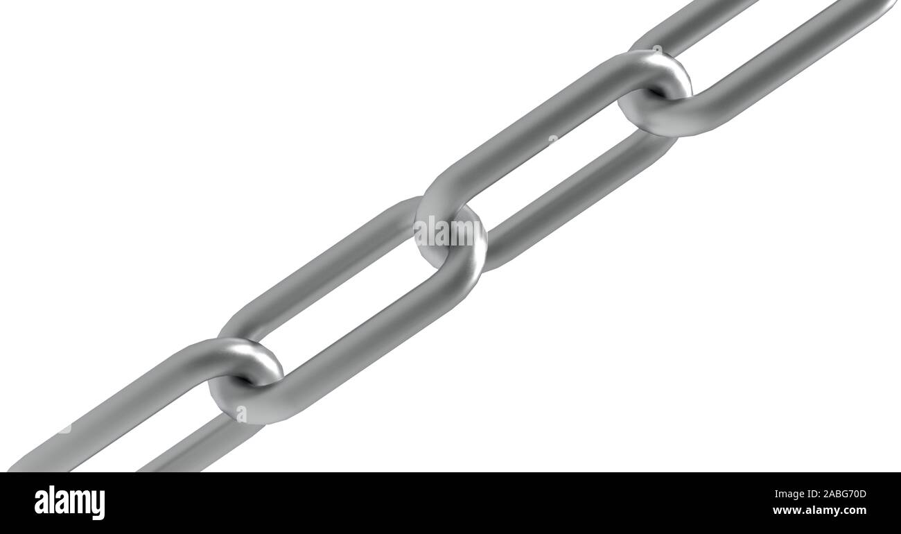 Metal iron chain 3D Rendering isolated on white Stock Photo - Alamy