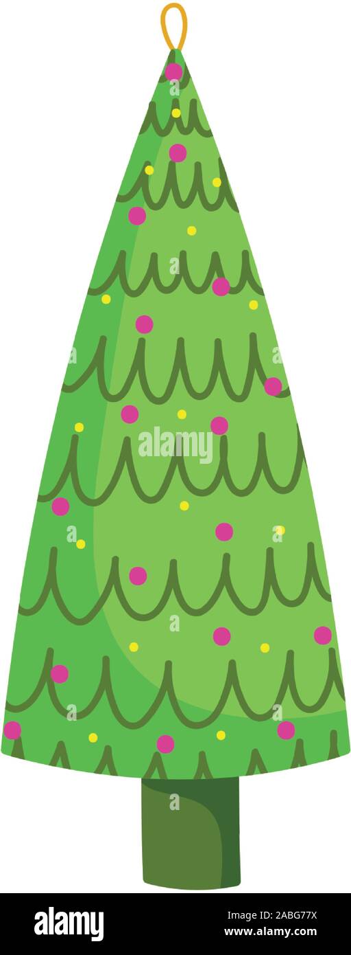 merry christmas celebration decorative tree with balls vector ...