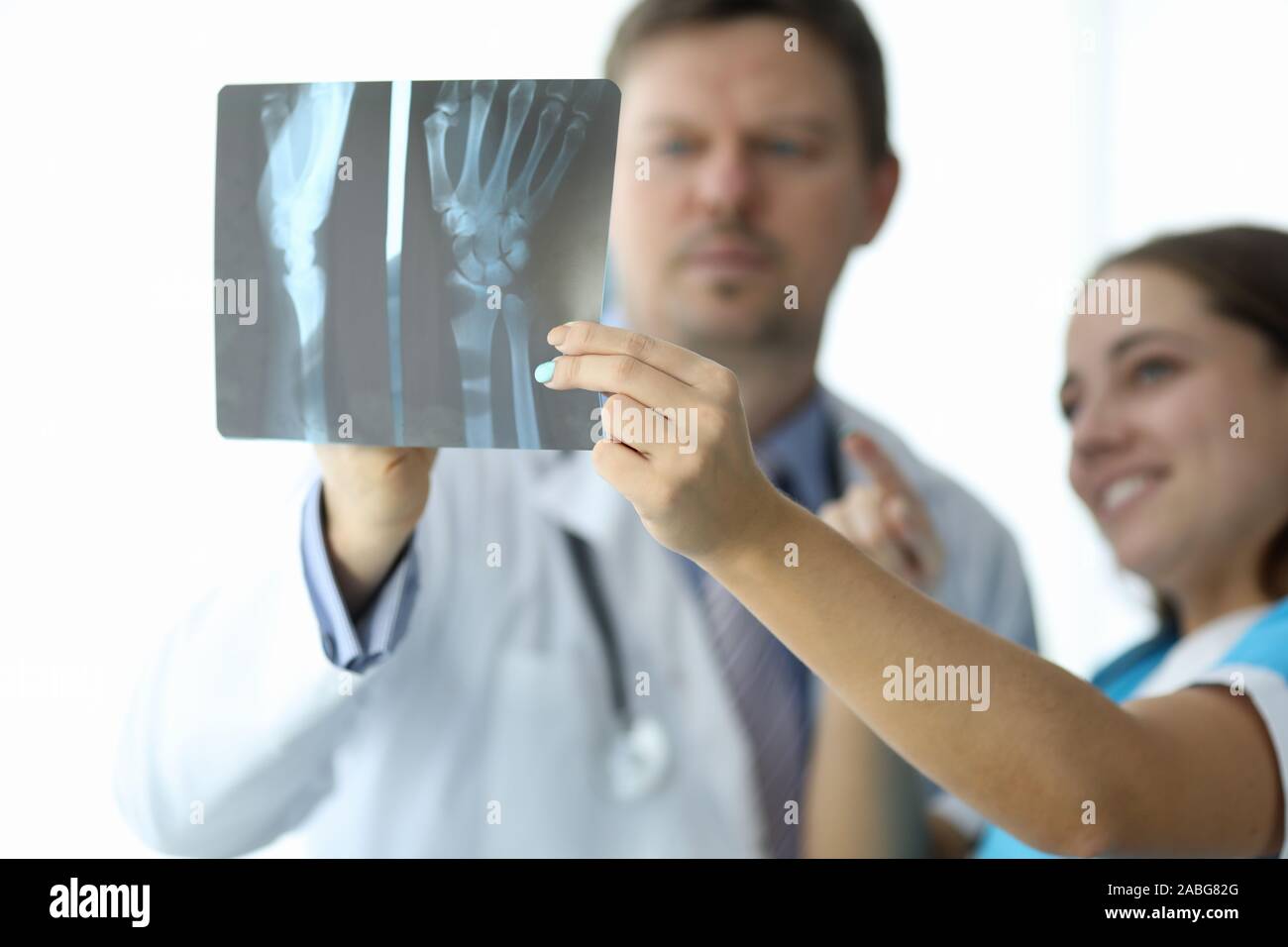 Doctor working in hospital Stock Photo - Alamy