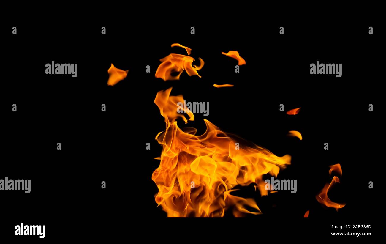 Fire flames on black background. fire on black background isolated ...