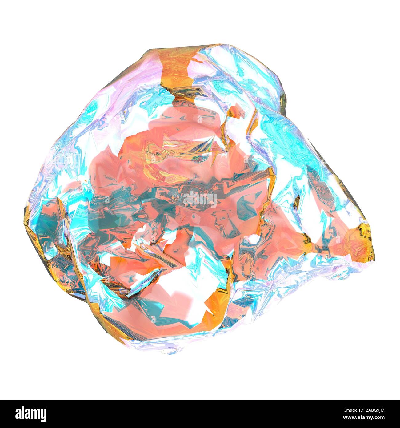 abstract noisy circular shape on white background with strange physical ...