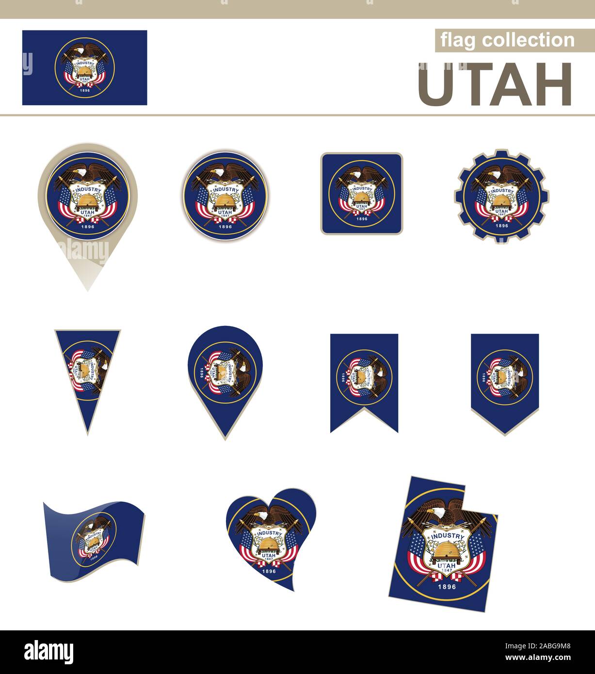 Utah flag vector vectors hi-res stock photography and images - Alamy