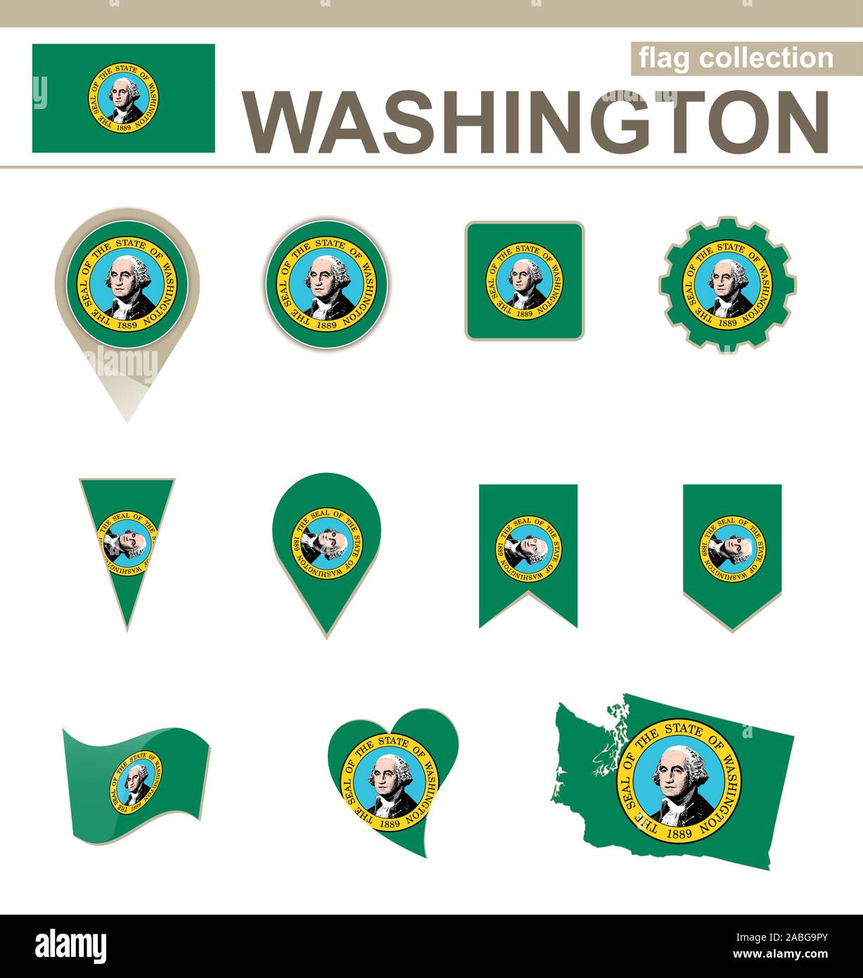 Seattle washington state white Stock Vector Images - Alamy