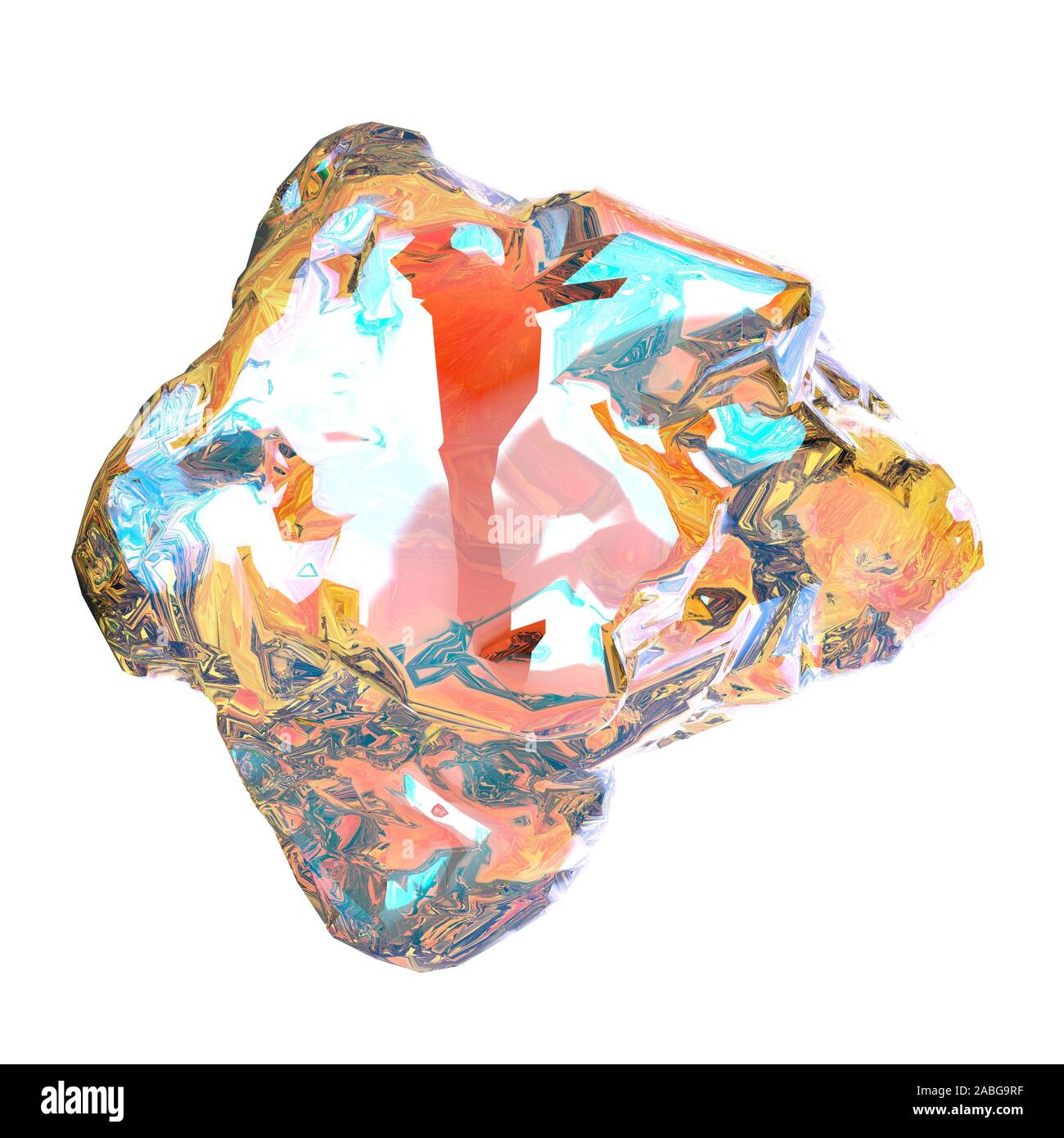 abstract noisy circular shape on white background with strange physical ...