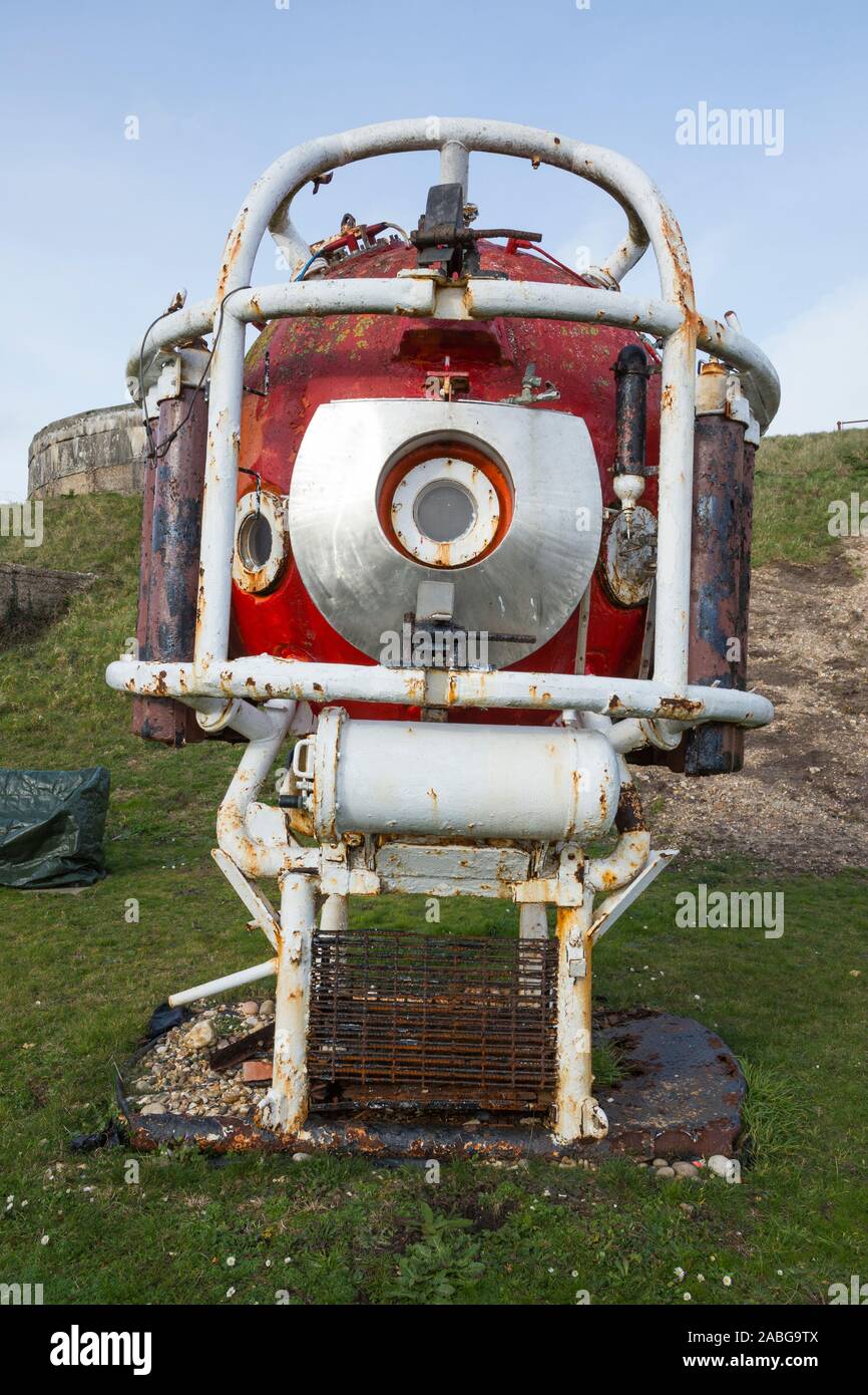 Diving equipment display; North Sea Saturation Bell for two divers – a ...