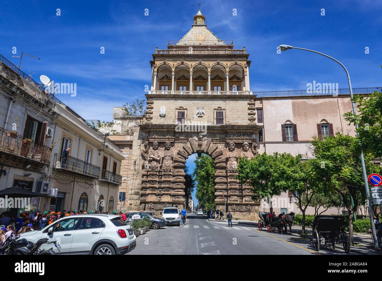 View from Corso Calatafimi on Porta Nuova - monumental gate of historic ...