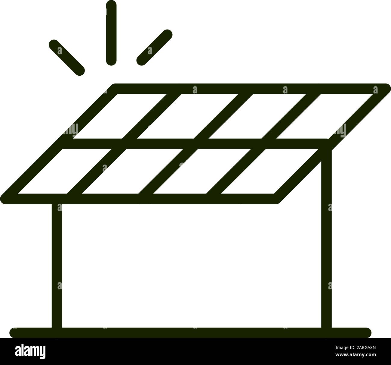 solar panel energy environment ecology line and fill vector ...