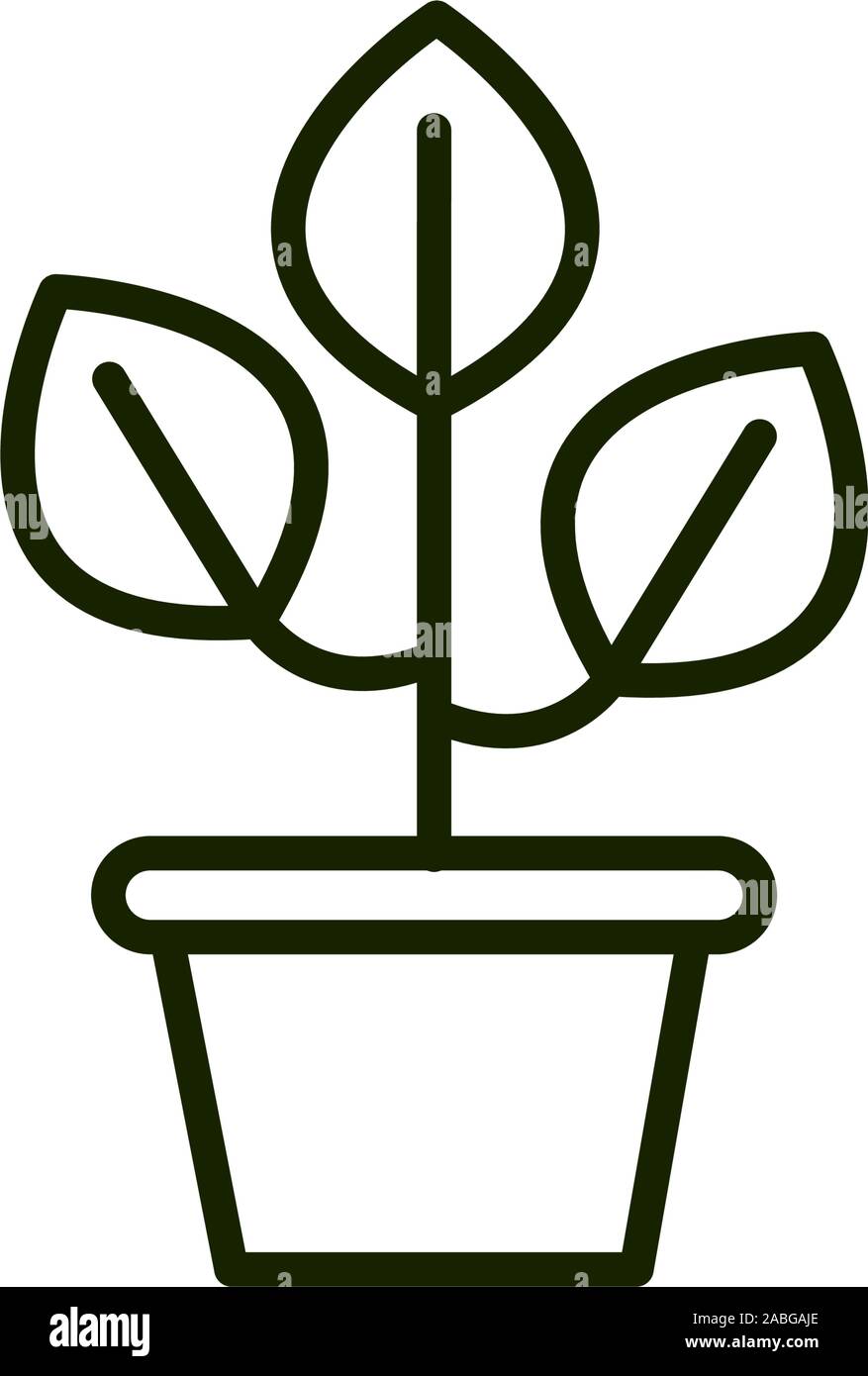 potted plant environment ecology line and fill vector illustration ...