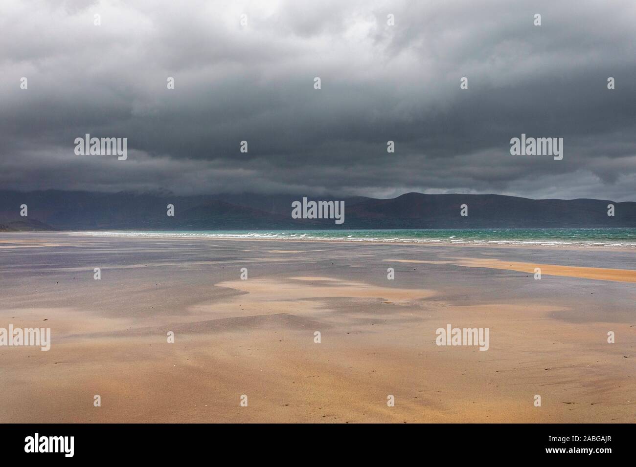 beach in stormy weather conditions, county Kerry, Ireland Stock Photo ...