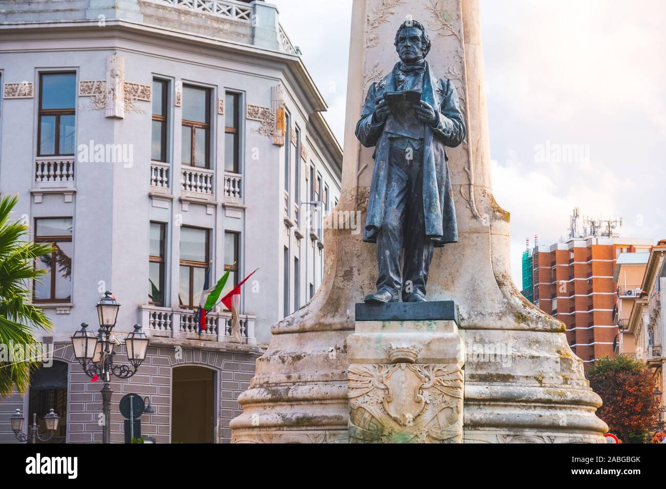 Abruzzo region, Italy, Vasto The Statue in Piazza Gabriele Rossetti ...