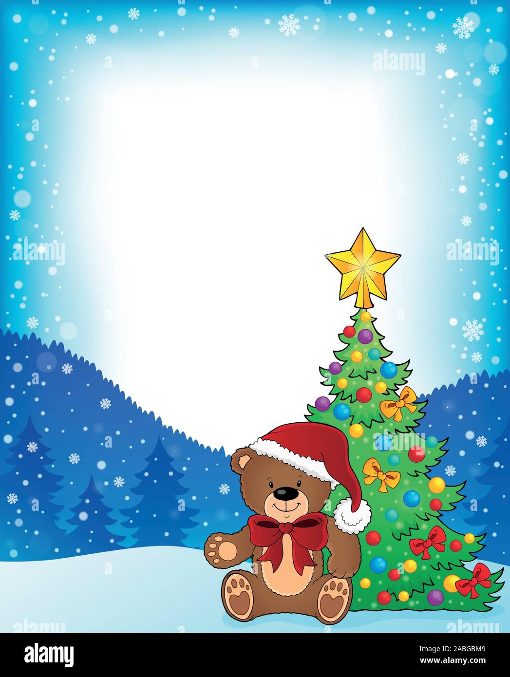 Christmas teddy bear topic frame 1 - eps10 vector illustration Stock ...