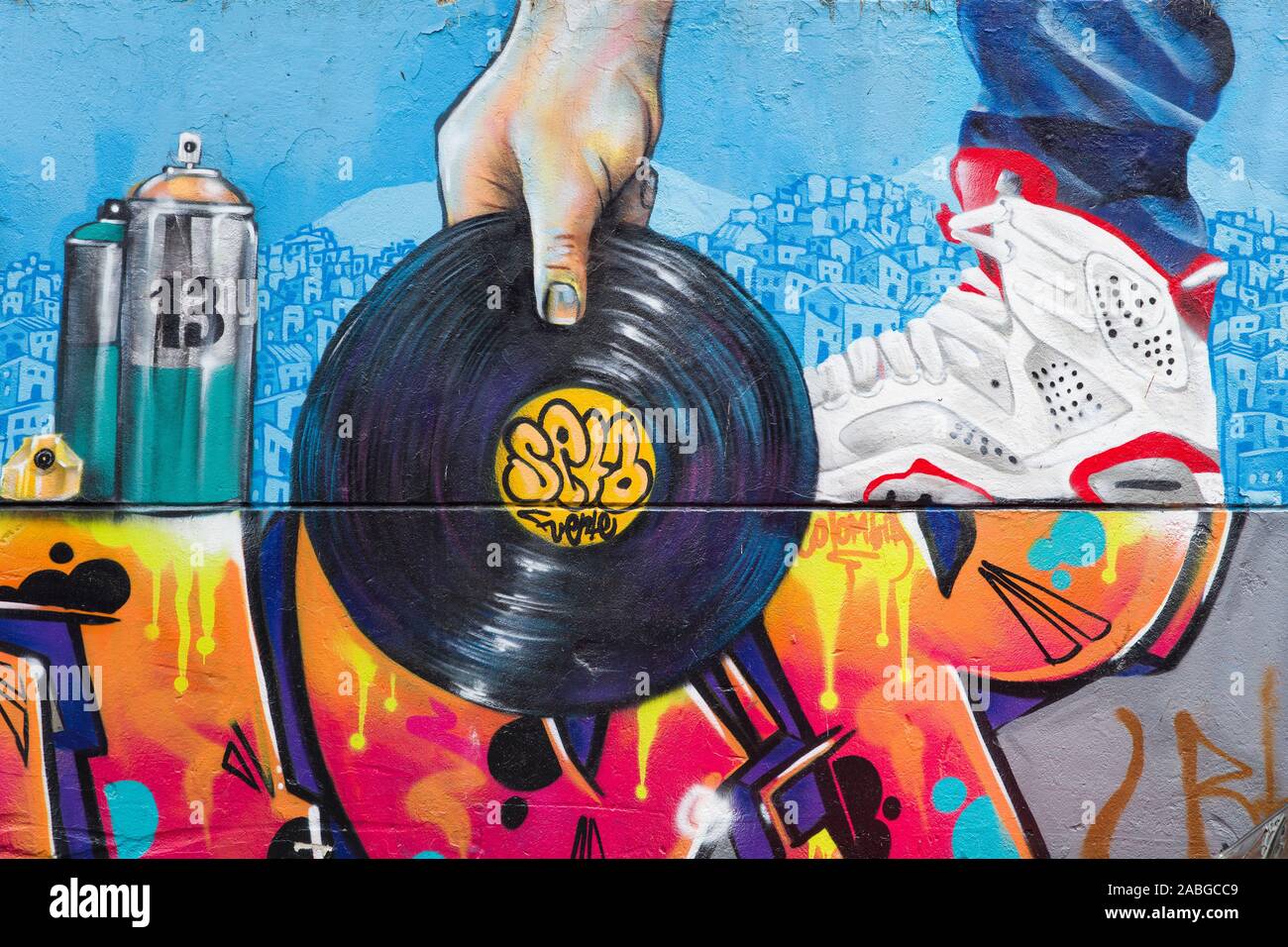 Street art of Comuna 13 in Medellin, Colombia Stock Photo - Alamy