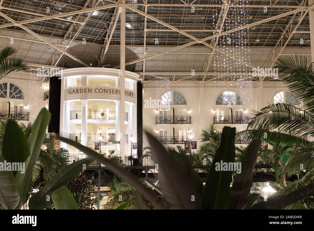 Looking out over the Garden Conservatory atrium of the Gaylord Opryland ...