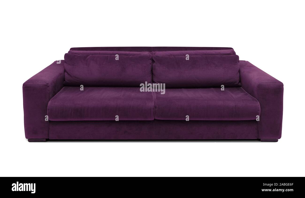 Modern sofa. Minimalistic couch isolated on white background Stock ...