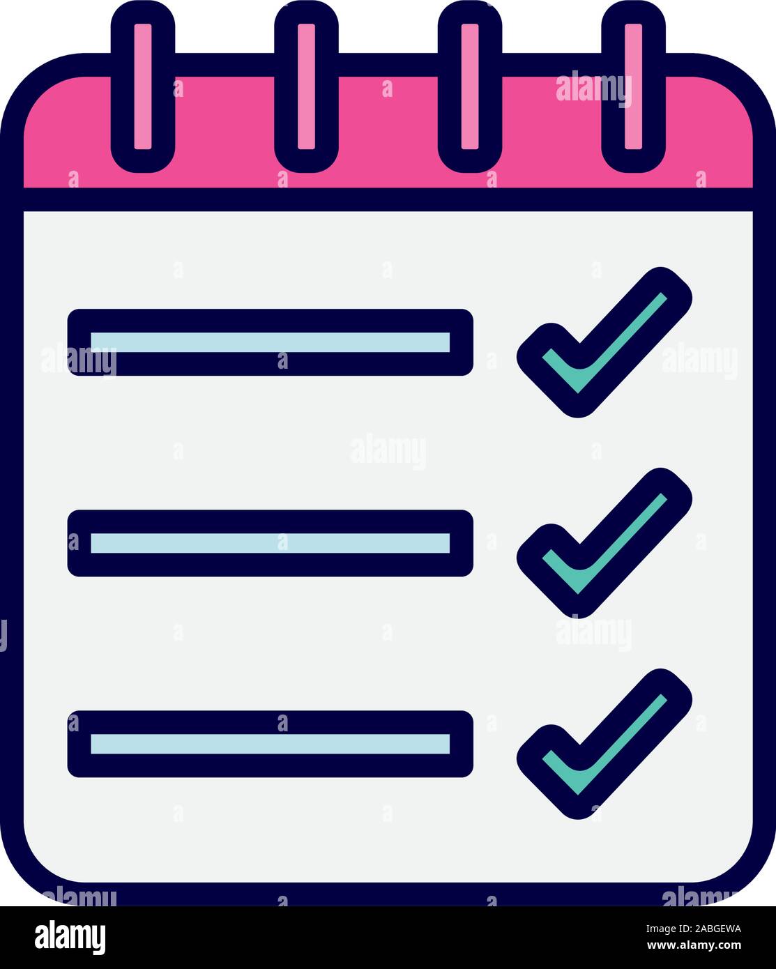 list check mark notepad spiral icon vector illustration Stock Vector ...