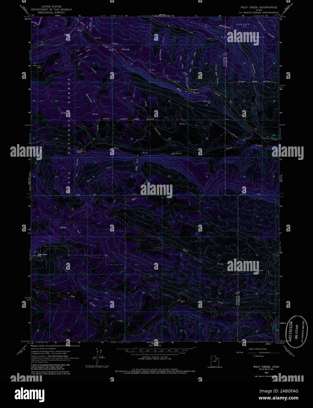 UT Wolf Creek 252839 1962 24000 Inverted Restoration Stock Photo - Alamy