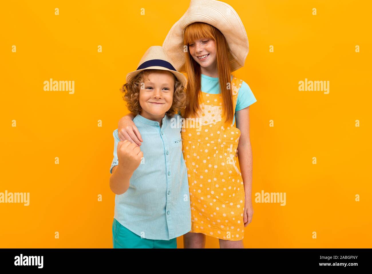 Two children exploring colorful hi-res stock photography and images - Alamy