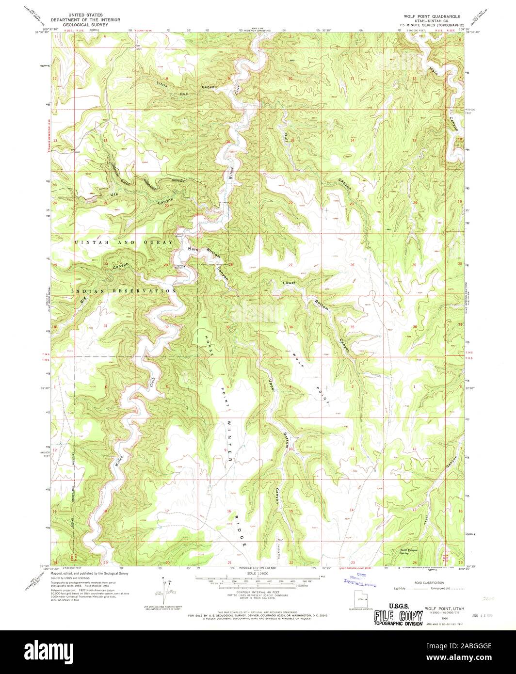 UT Wolf Point 252845 1966 24000 Restoration Stock Photo - Alamy