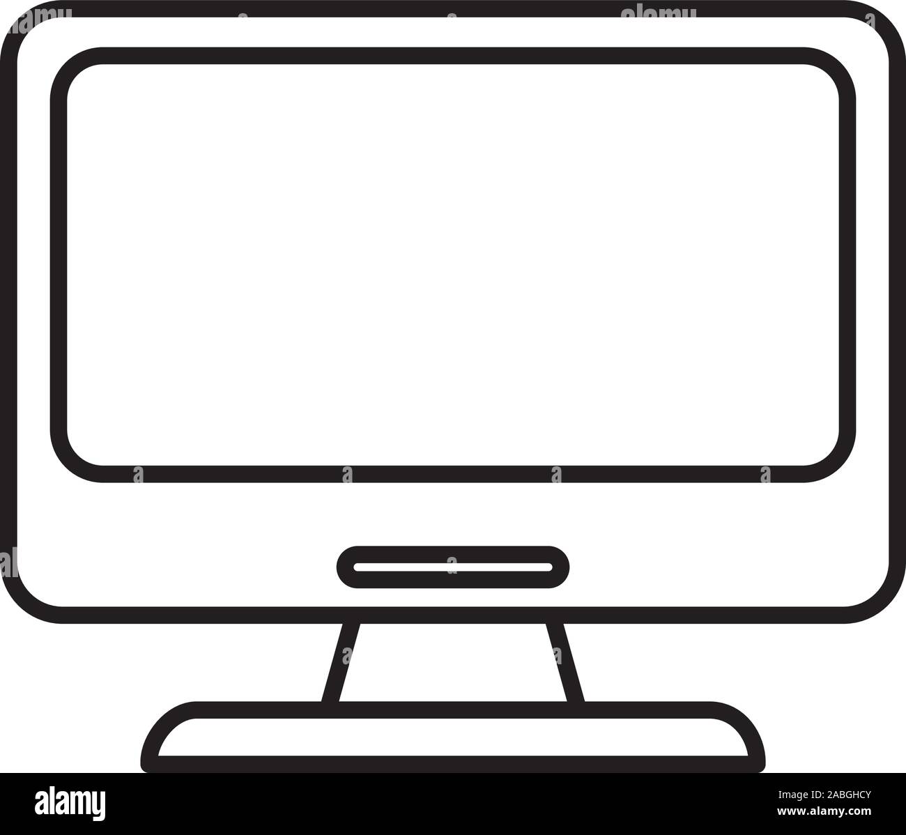 computer monitor device technology smart icon vector illustration thick ...