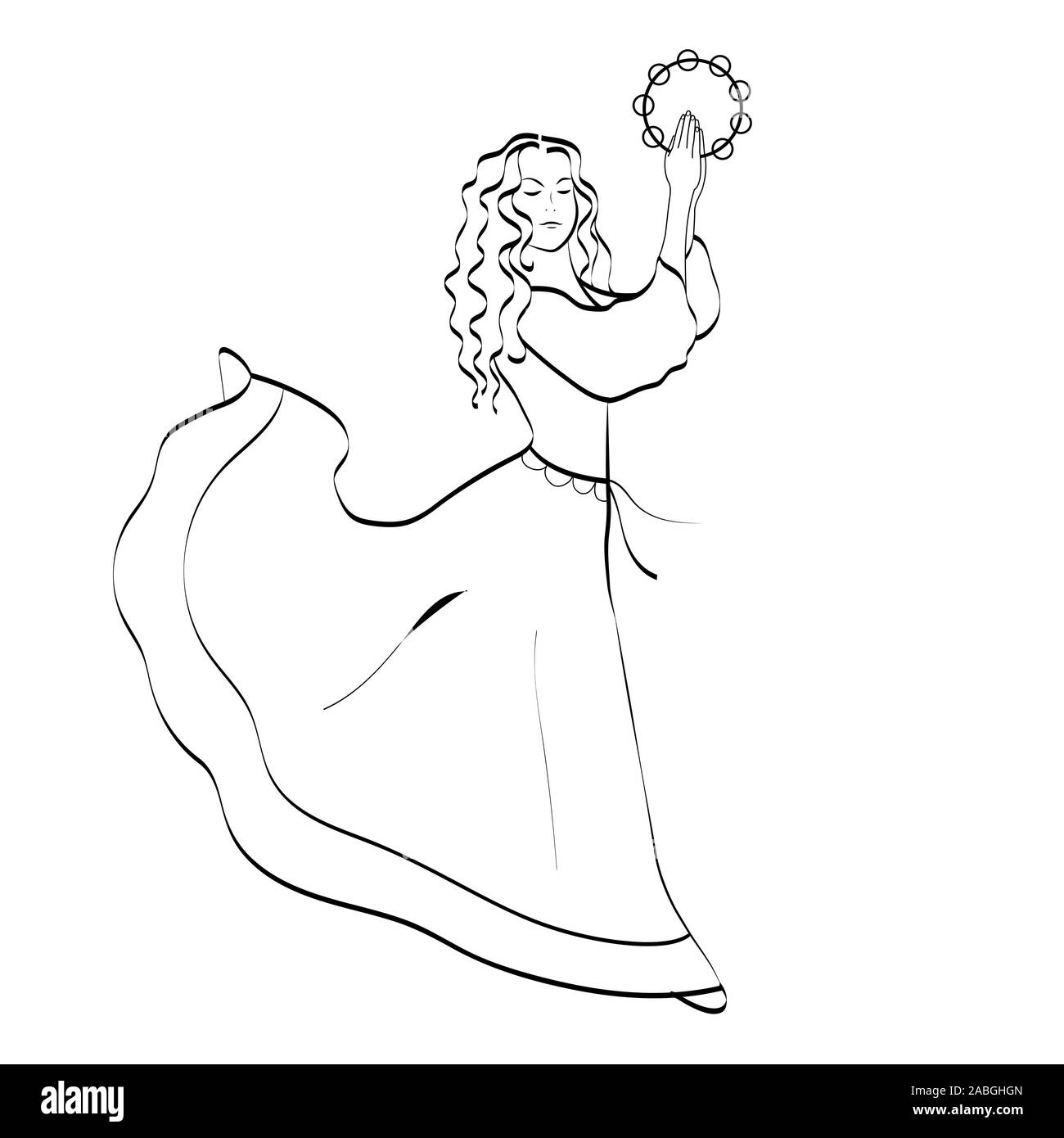 Tambourine Dancer Silhouette
