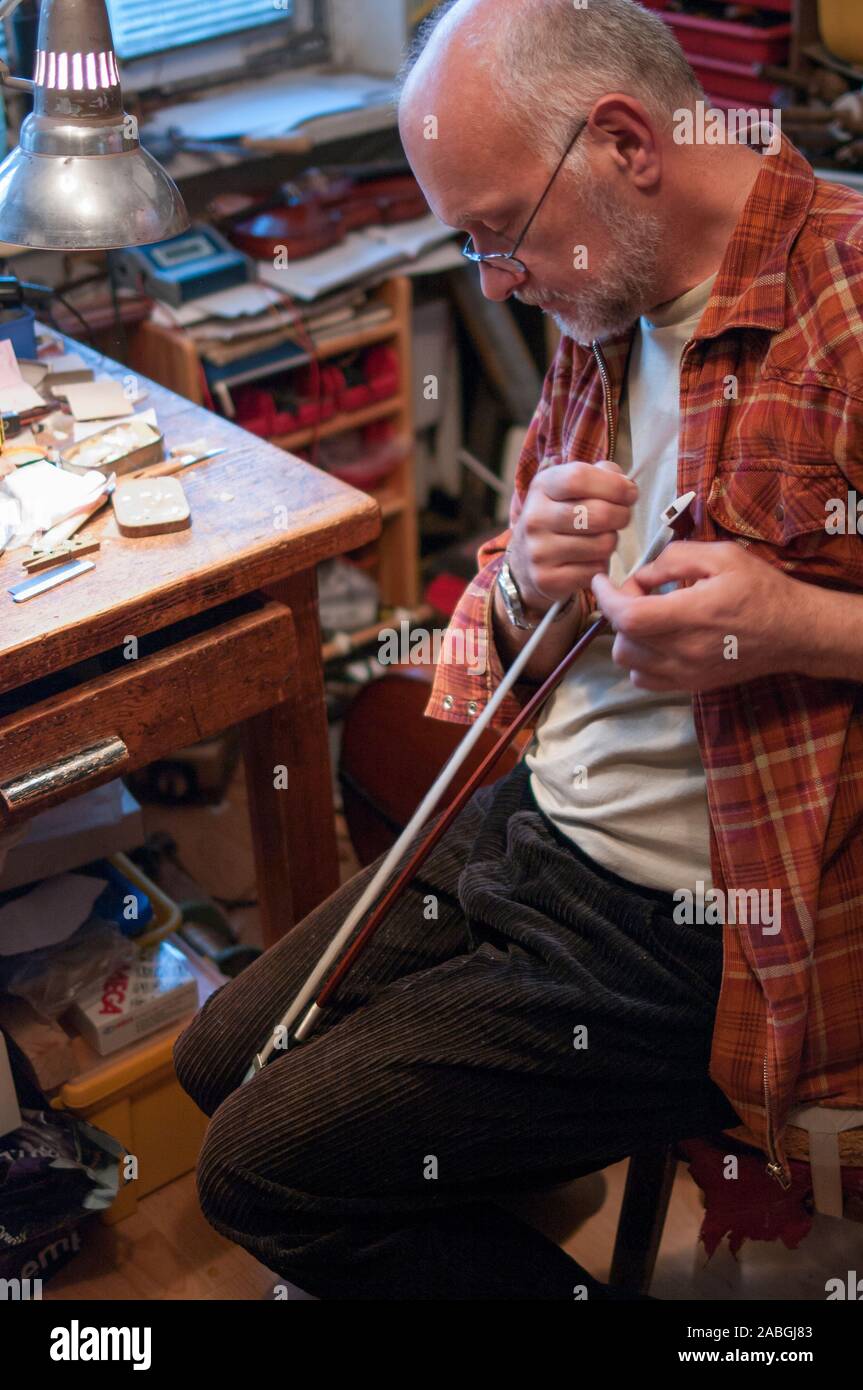 A luthier at work in his workshop Stock Photo - Alamy