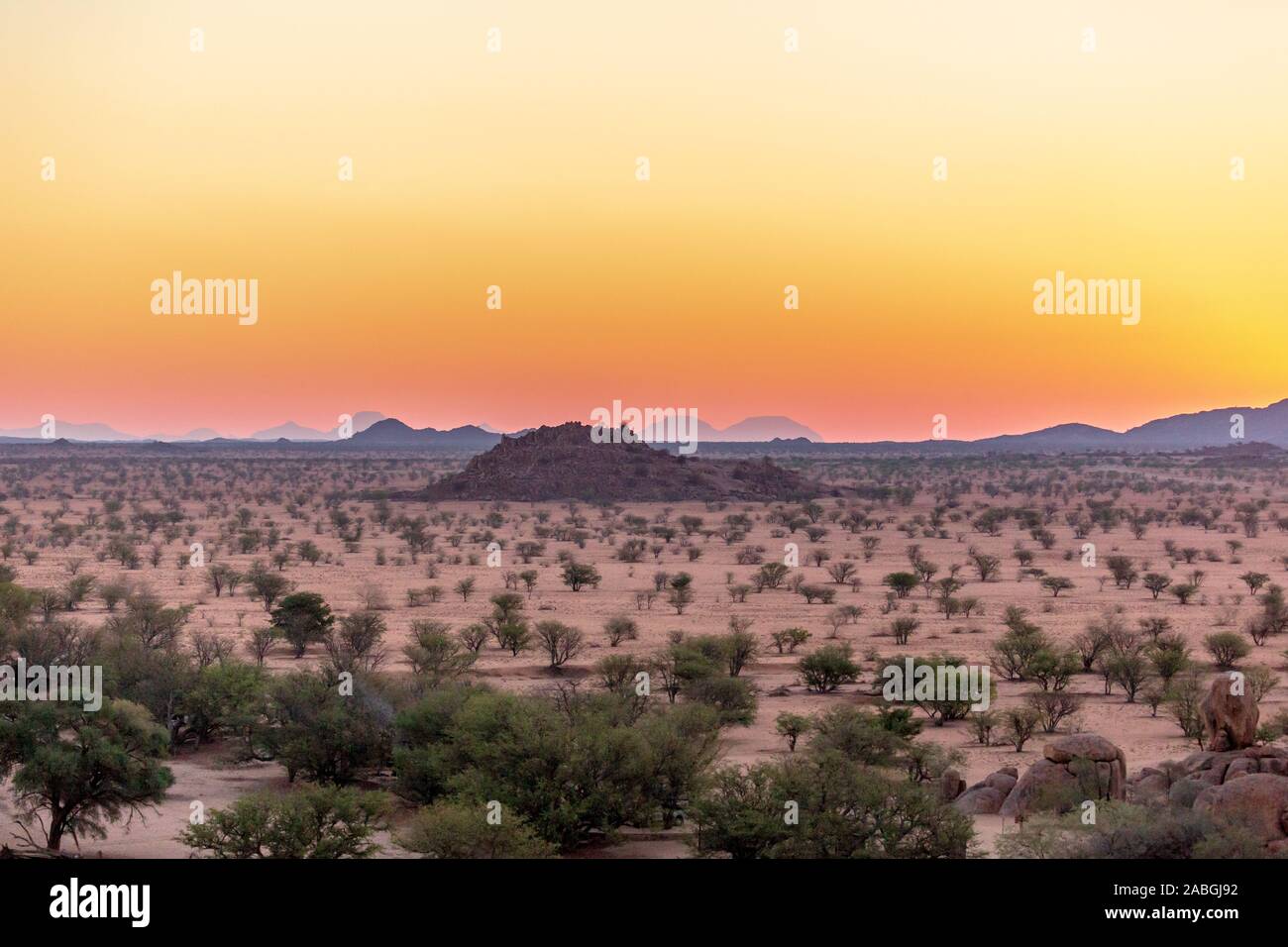 Sunset in Namibia, Africa Stock Photo - Alamy