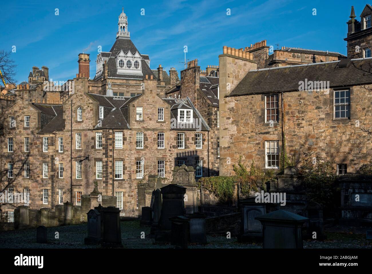 Candlemaker Row in Edinburgh's Old Town, viewed from Greyfriars ...