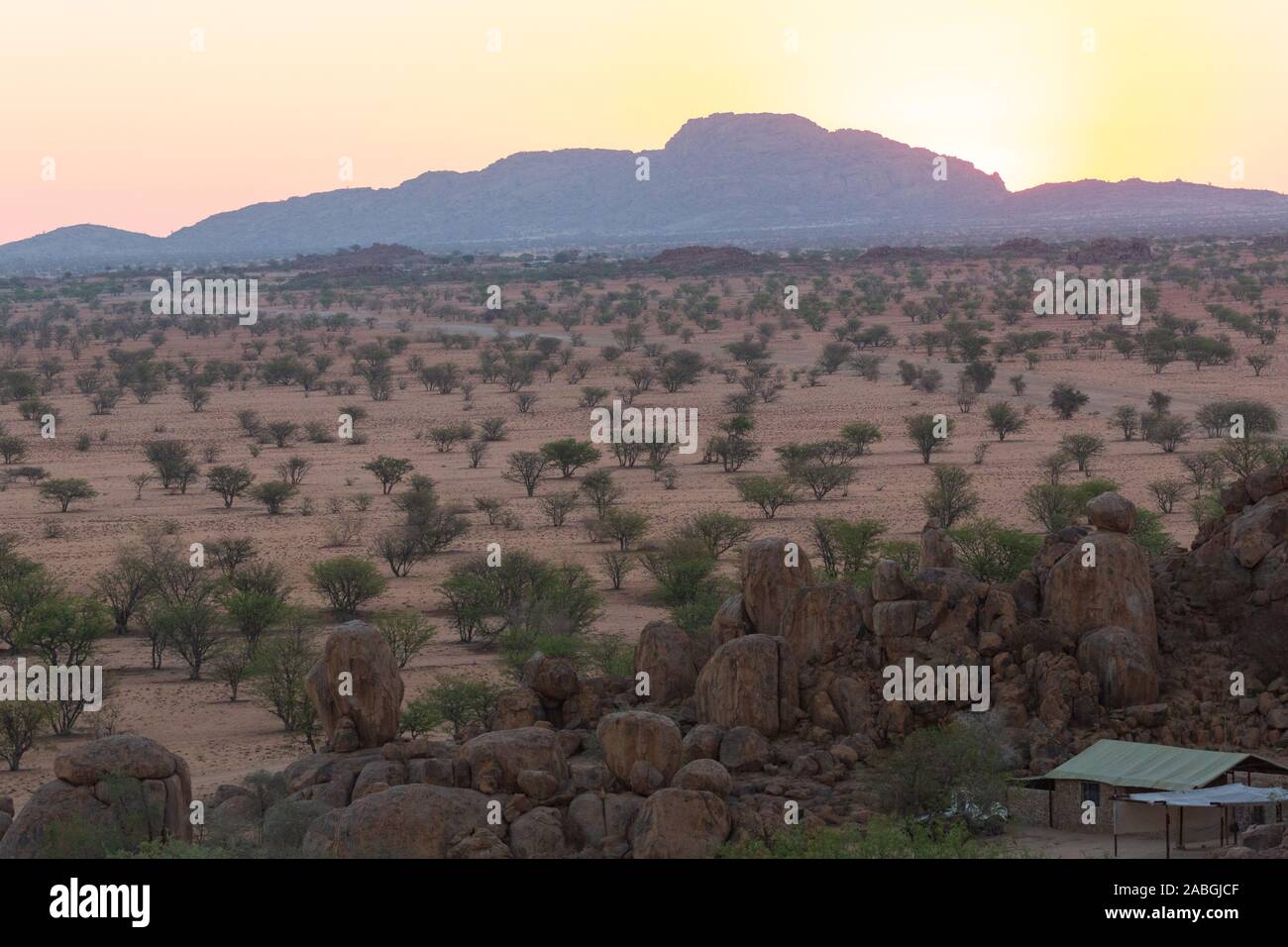Sunset in Namibia, Africa Stock Photo - Alamy