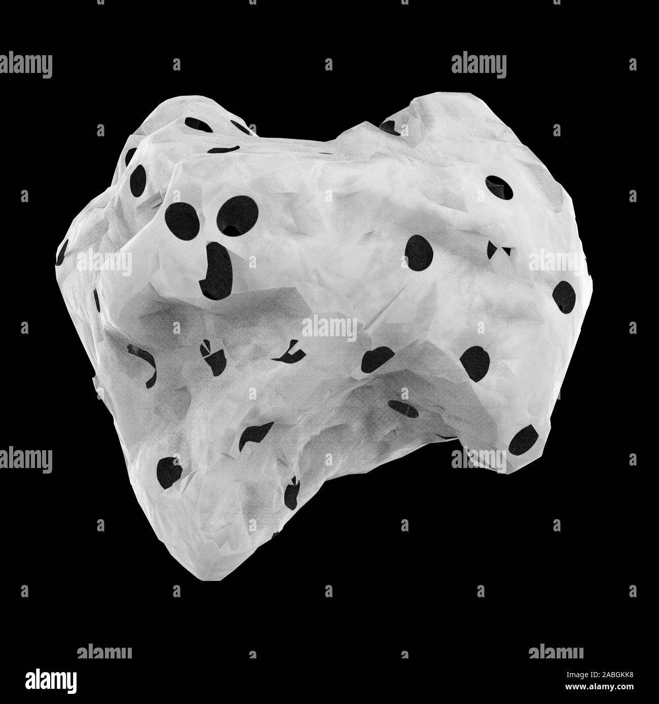 abstract noisy circular shape on white background with strange physical ...