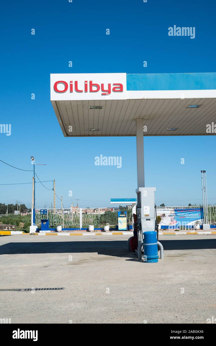 Oilibya Gas station, Morocco, Africa Stock Photo - Alamy