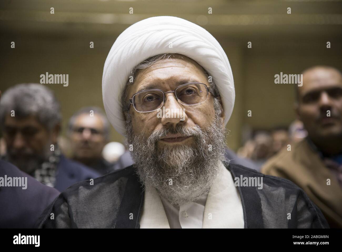 Tehran, IRAN. 27th Nov, 2019. Iranian cleric SADEQ LARIJANI, former ...