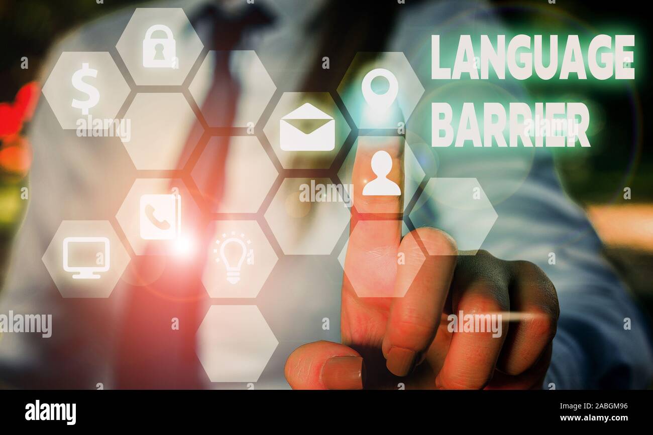 Conceptual hand writing showing Language Barrier. Concept meaning ...