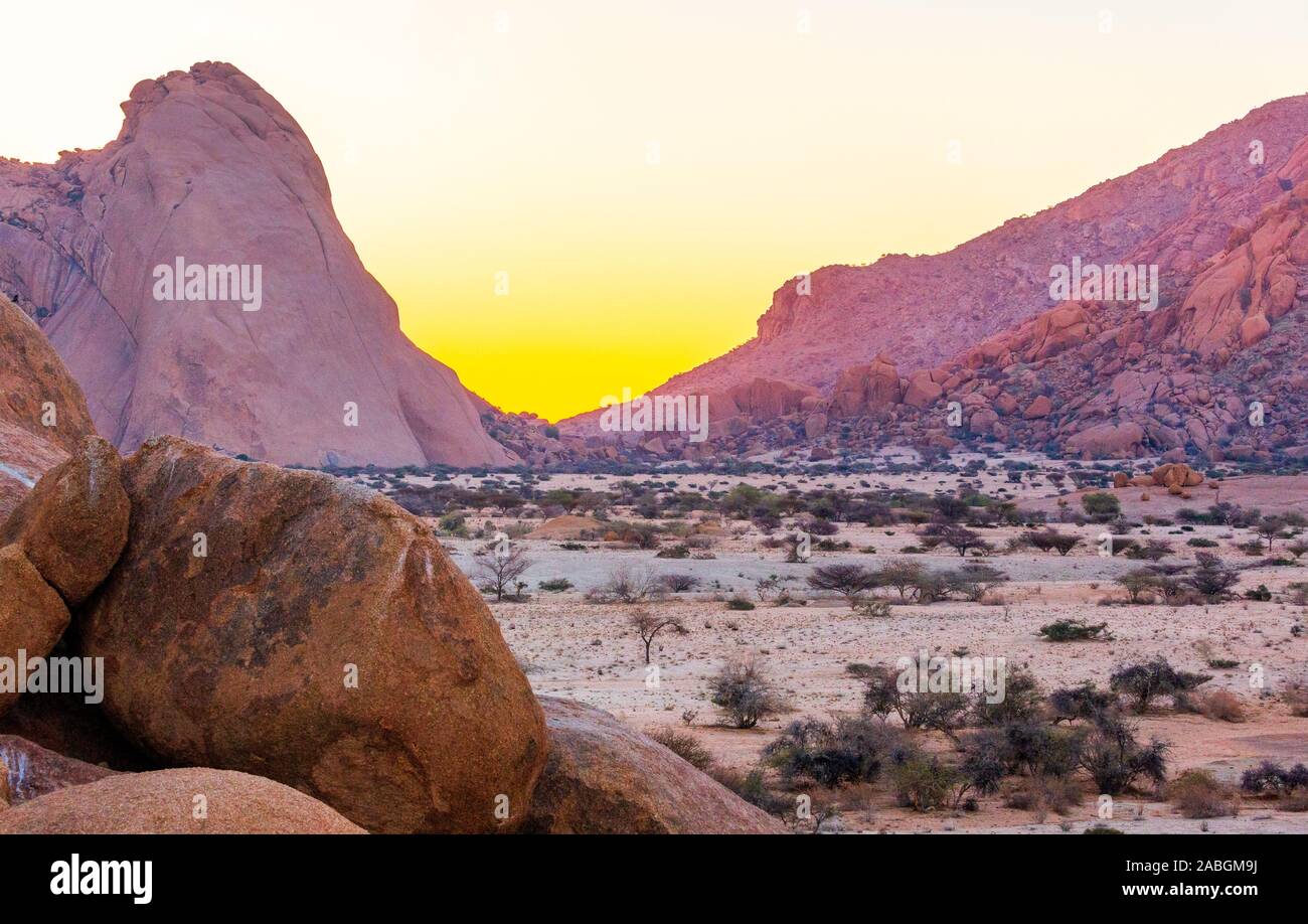 Sunset in Namibia, Africa Stock Photo - Alamy