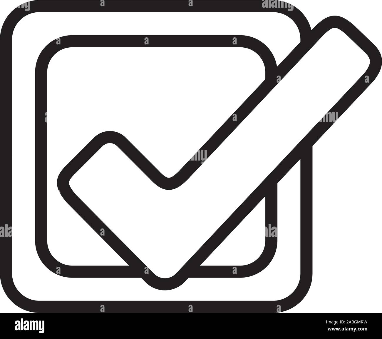 check mark approve like signal icon vector illustration thick line ...