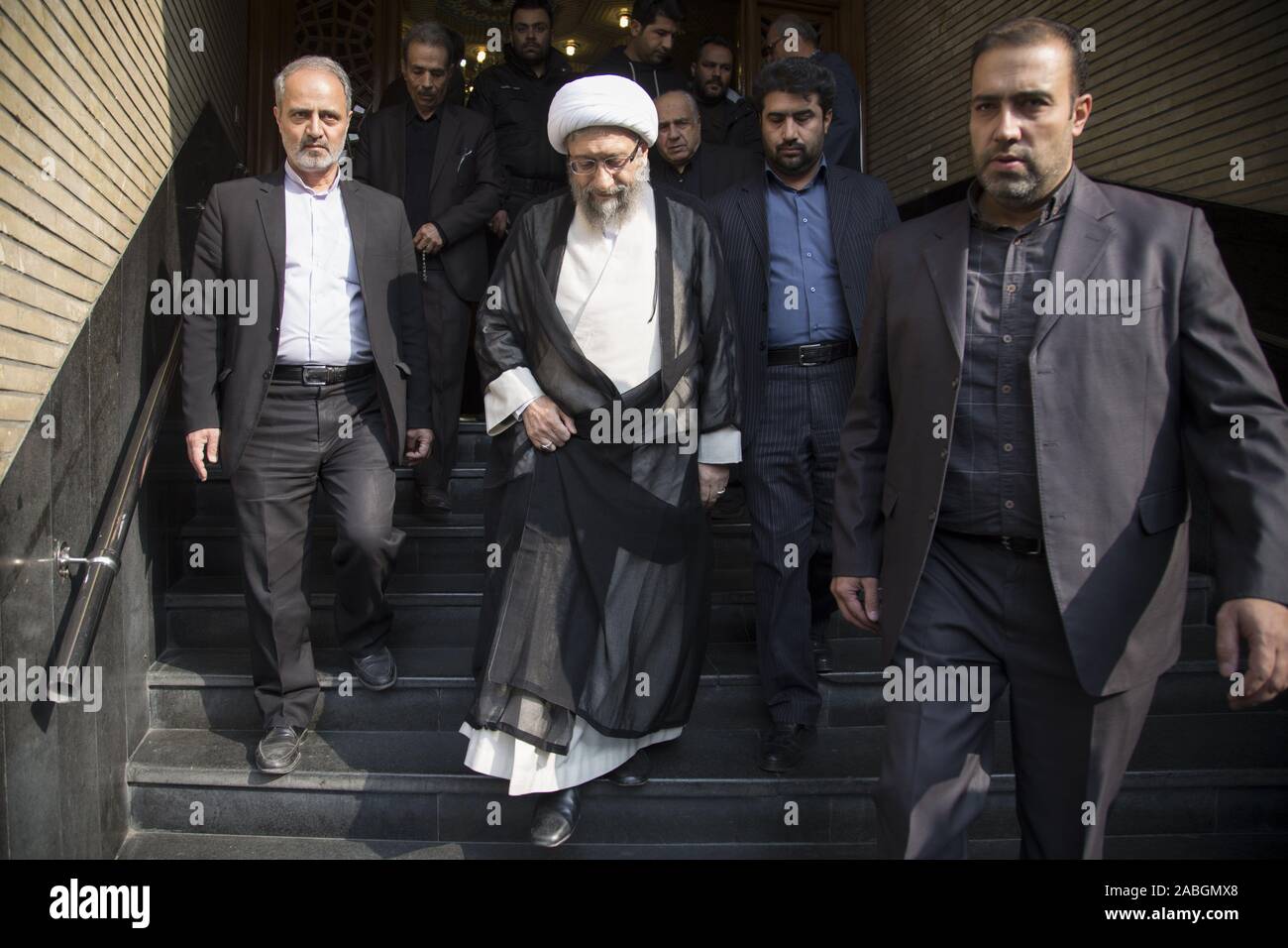 Tehran, IRAN. 27th Nov, 2019. Iranian cleric SADEQ LARIJANI, former ...