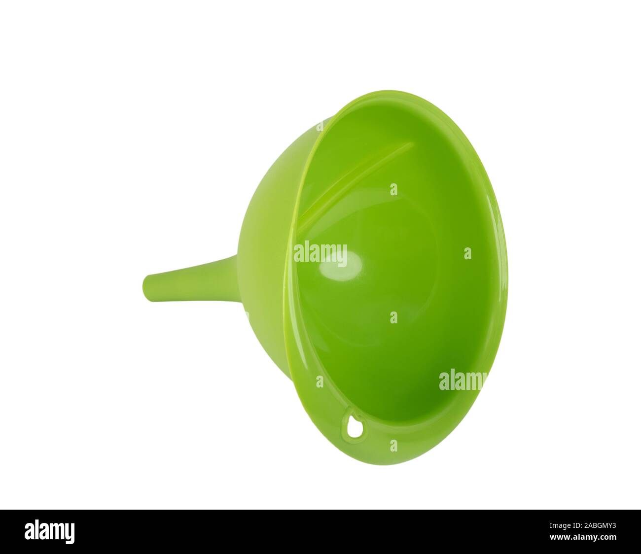 Green plastic kitchen funnel isolated on white background Stock Photo ...