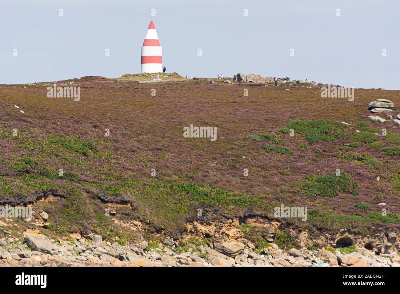 The daymark on St Martin's, Isles of Scilly Stock Photo - Alamy