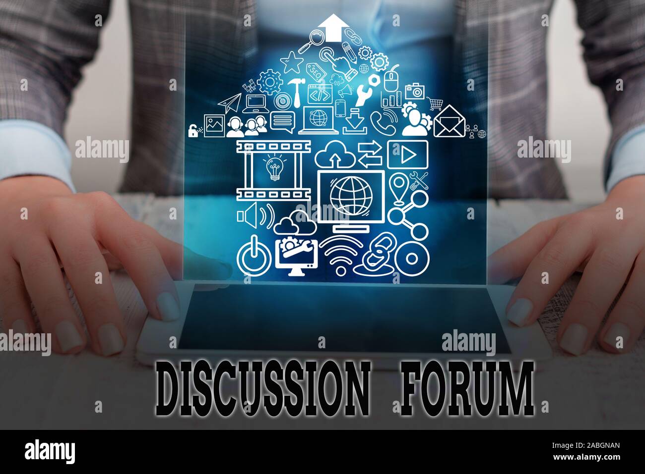 Conceptual hand writing showing Discussion Forum. Concept meaning ...