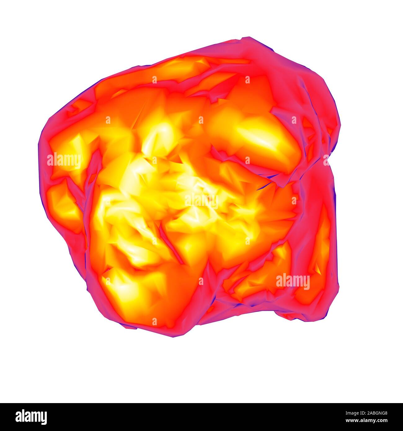 abstract noisy circular shape on white background with strange physical ...