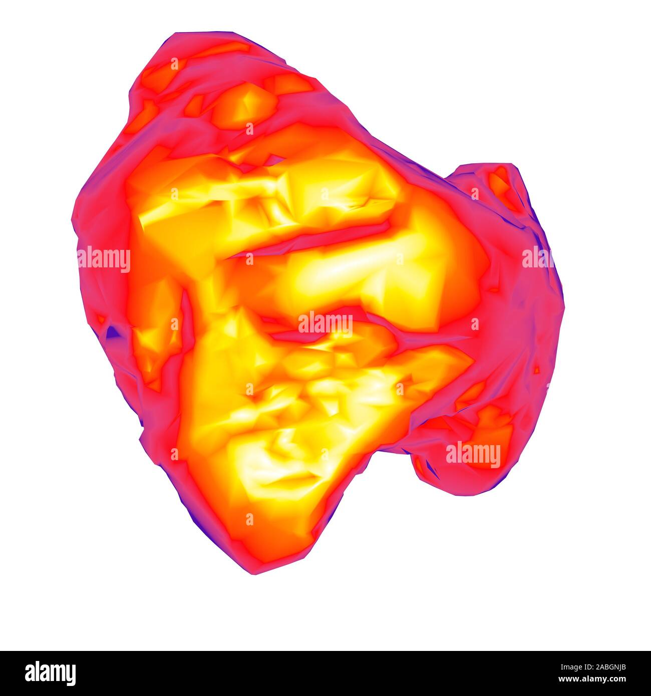 abstract noisy circular shape on white background with strange physical ...