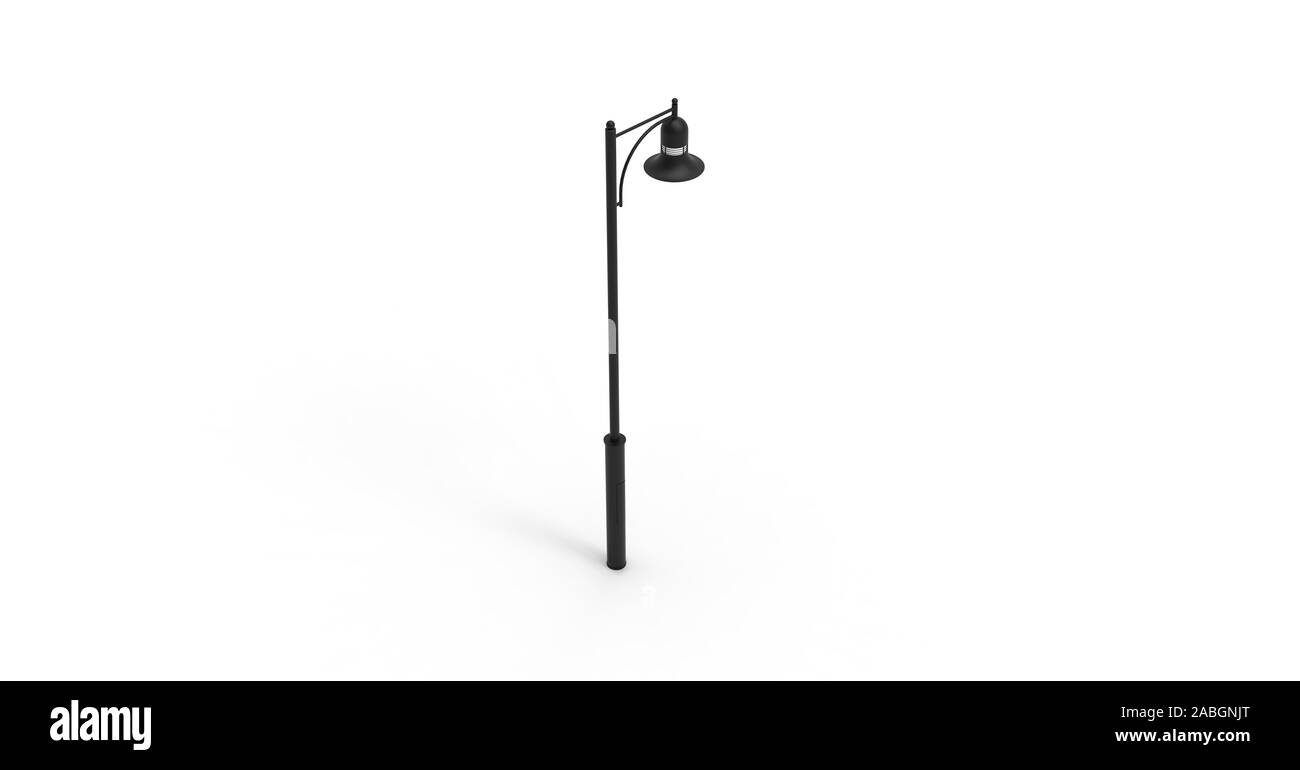 Outdoor Street Lamp on White 3D Rendering Stock Photo - Alamy
